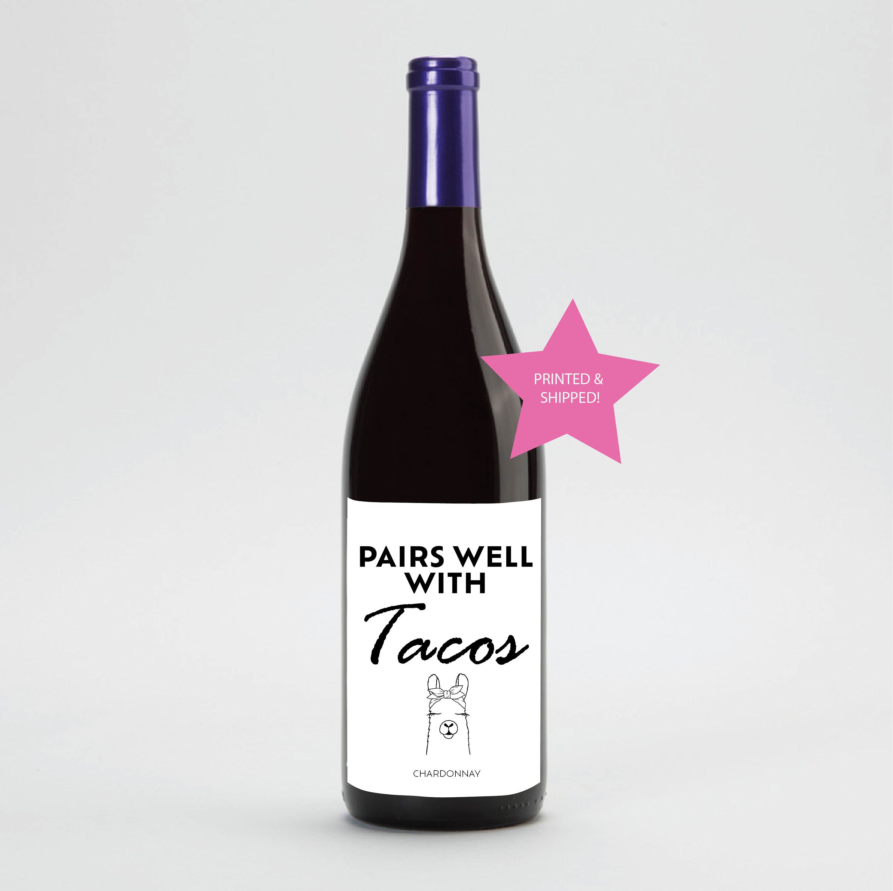 Custom Fiesta Beer OR Wine Label: pairs Well With - Etsy