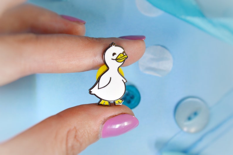 Duck Hard Enamel Pin Duncan the Duck Badge Farm Animal - Etsy
