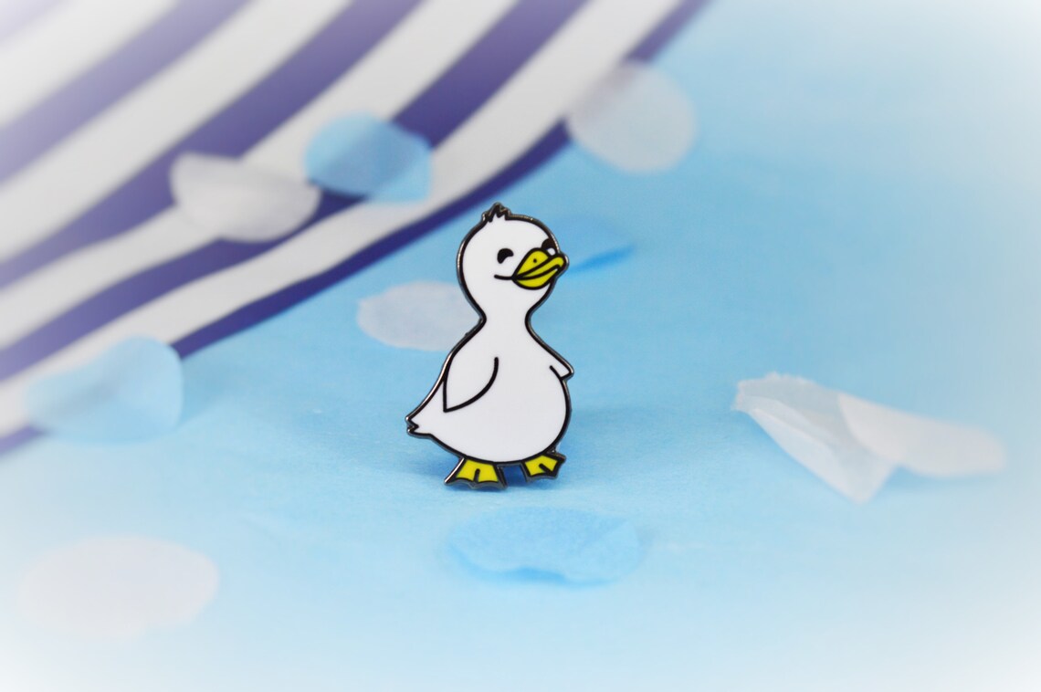 Duck Hard Enamel Pin, Duncan the Duck • Badge• Farm Animal • Duckling ...