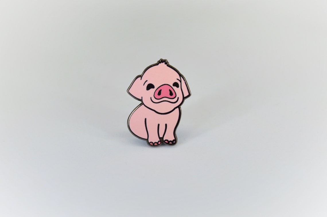 Pig Hard Enamel Pin Piggy Pin Badge Farm Animal Piglet - Etsy