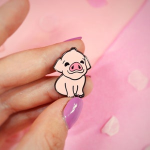 Pig Hard Enamel Pin, Piggy Pin Badge Farm Animal Piglet Cute Pin Pink ...