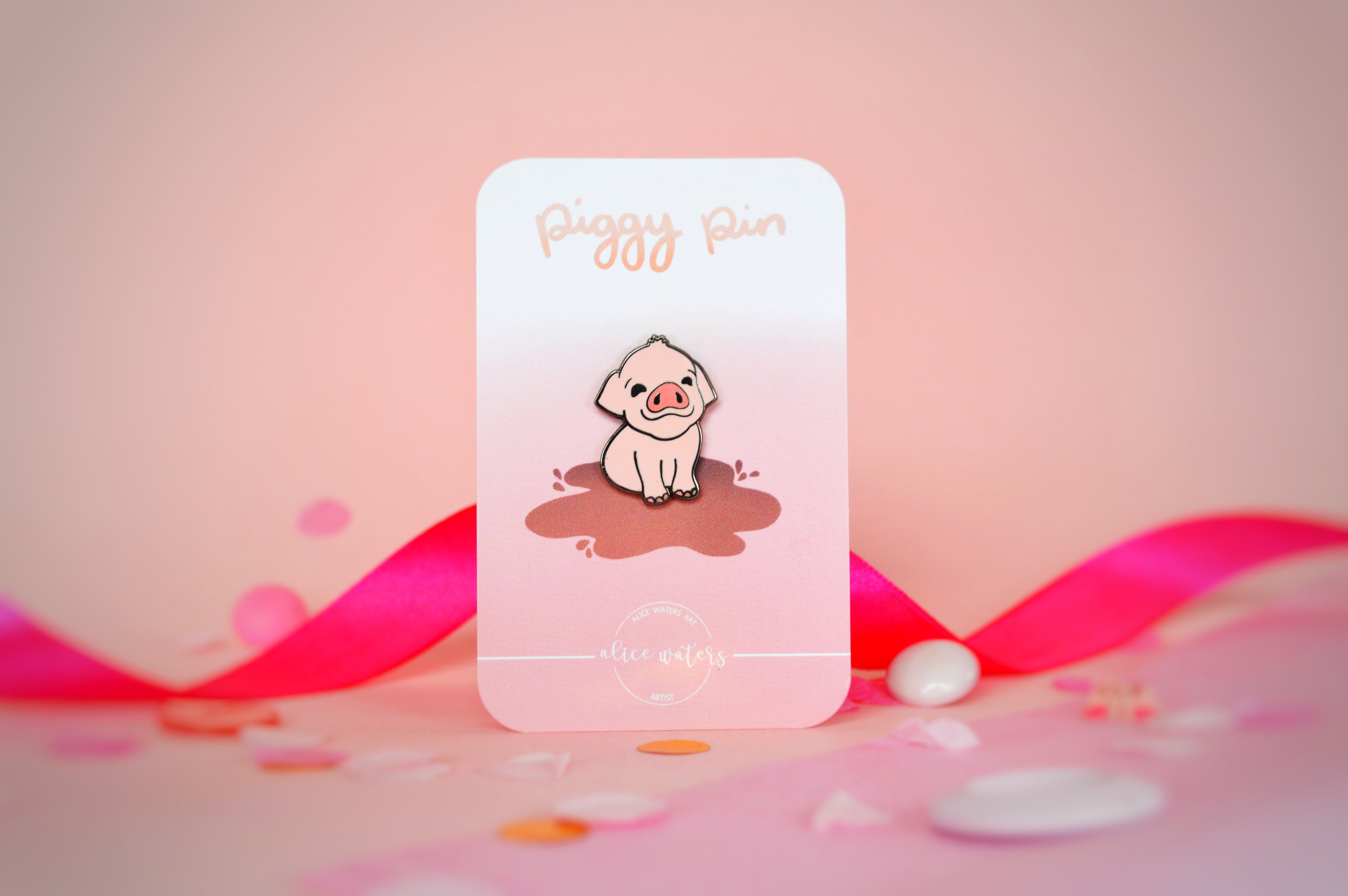 Pig Hard Enamel Pin Piggy Pin Badge Farm Animal Piglet - Etsy