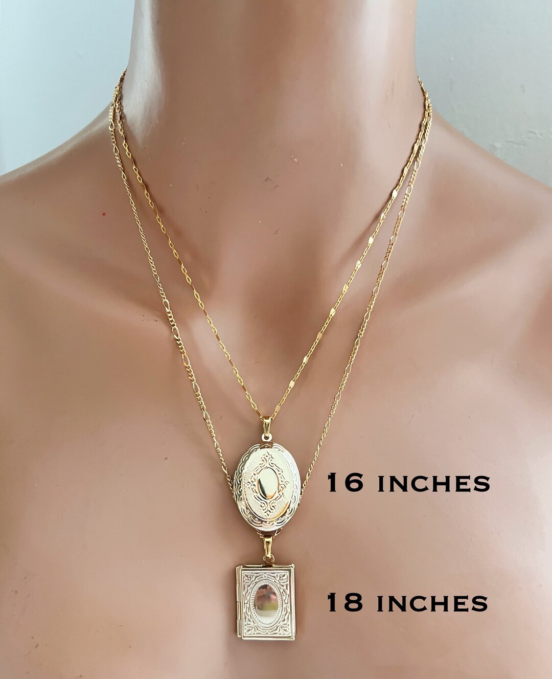 Gold Locket Pendant Necklace Gold Keepsake Necklace Gold Chain - Etsy