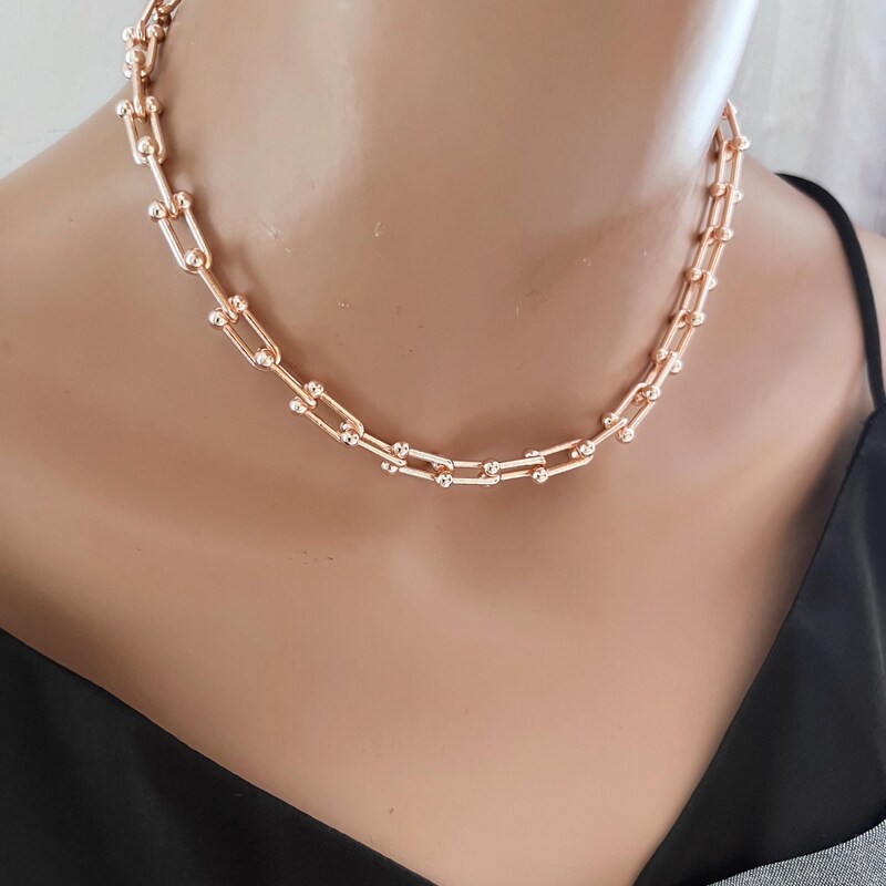 Rose Gold Necklace - Etsy