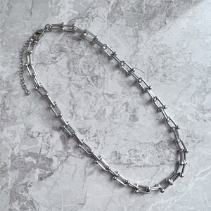 Silver Chain Necklace Large Link Chain Choker Men's Necklace Silver ...
