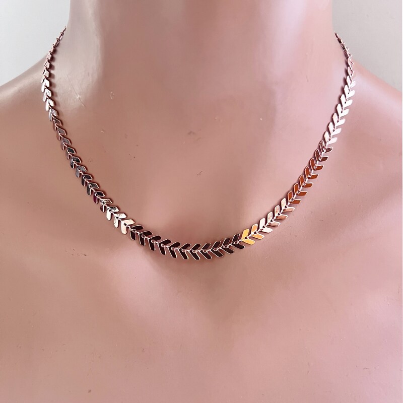 Gold Chevron Necklace - Etsy
