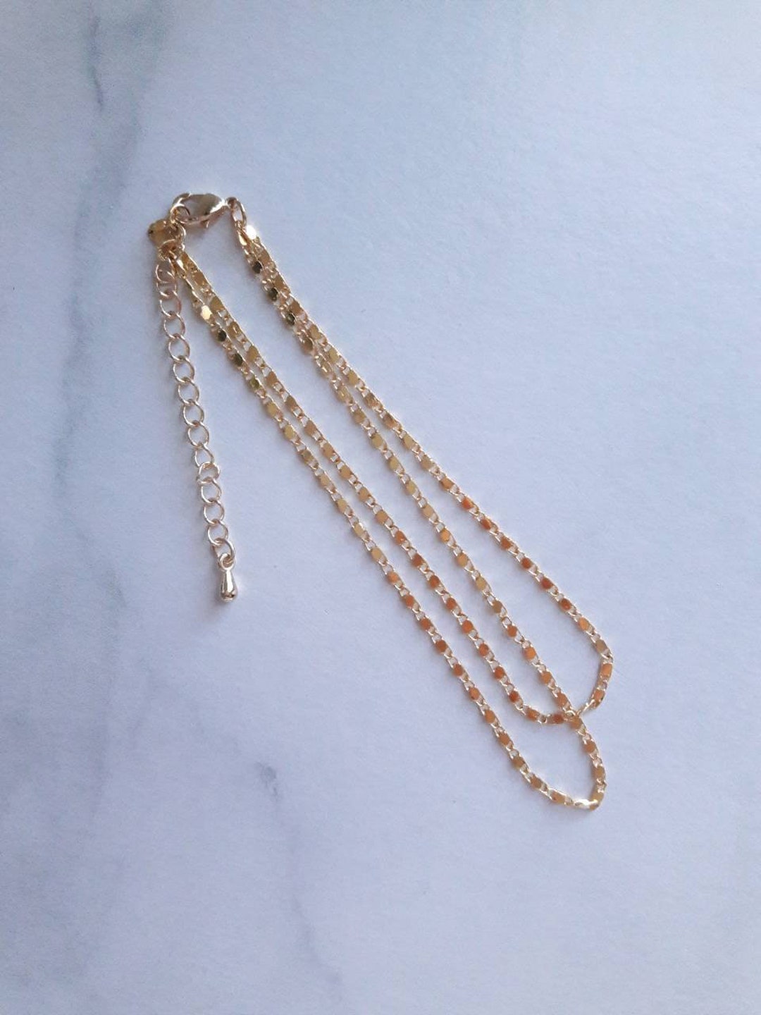 24k Gold Plated Lace Chain Anklet,dainty Anklet,24k Gold Plated Chain ...