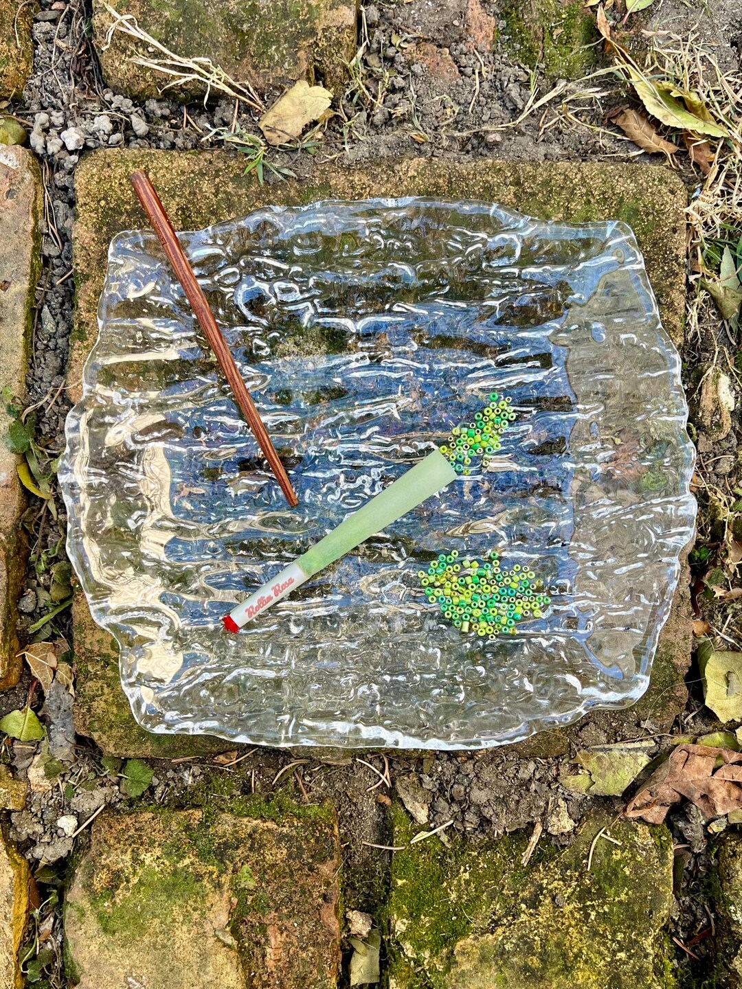 Small Glass Tray | | Rolling Tray | Textured Glass - Etsy
