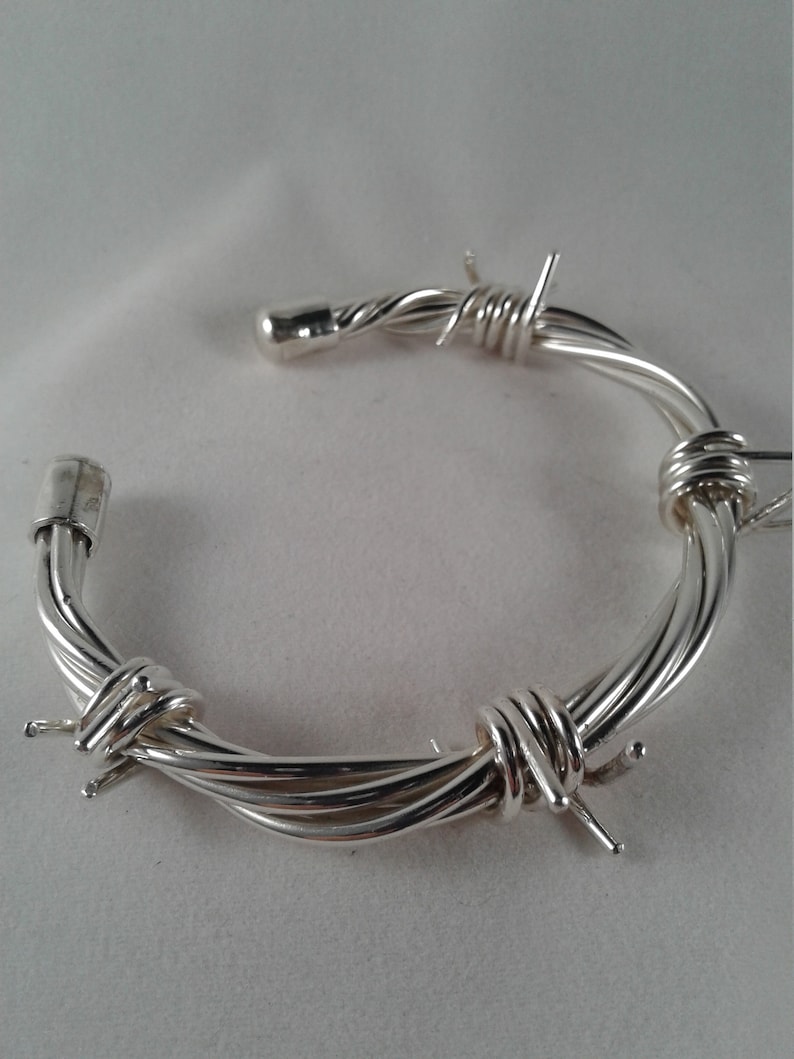 Barbed Wire Bracelet, Sterling Silver Bracelet, Men's or Ladies Barbed ...