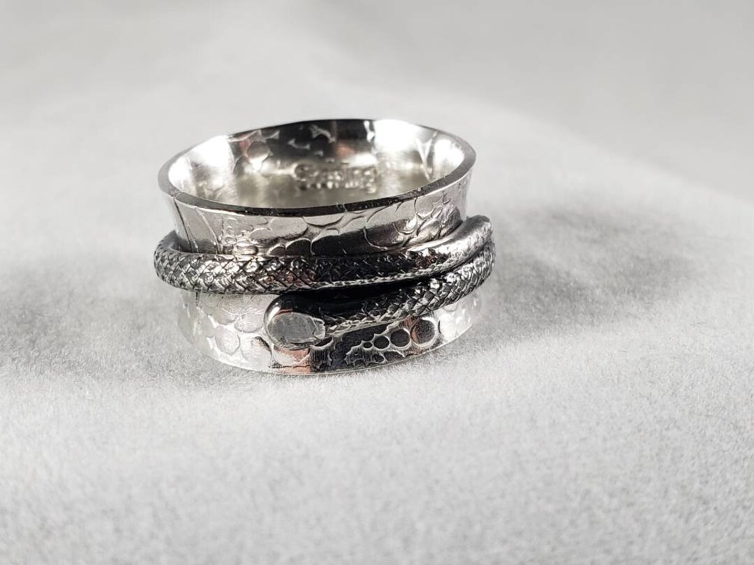 Snake Spinner Ring, Silver Snake Spinner Ring. Men's or Ladies Snake ...
