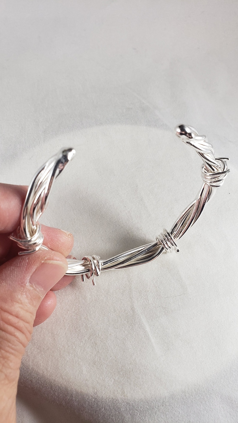 Barbed Wire Bracelet, Sterling Silver Bracelet, Men's or Ladies Barbed ...