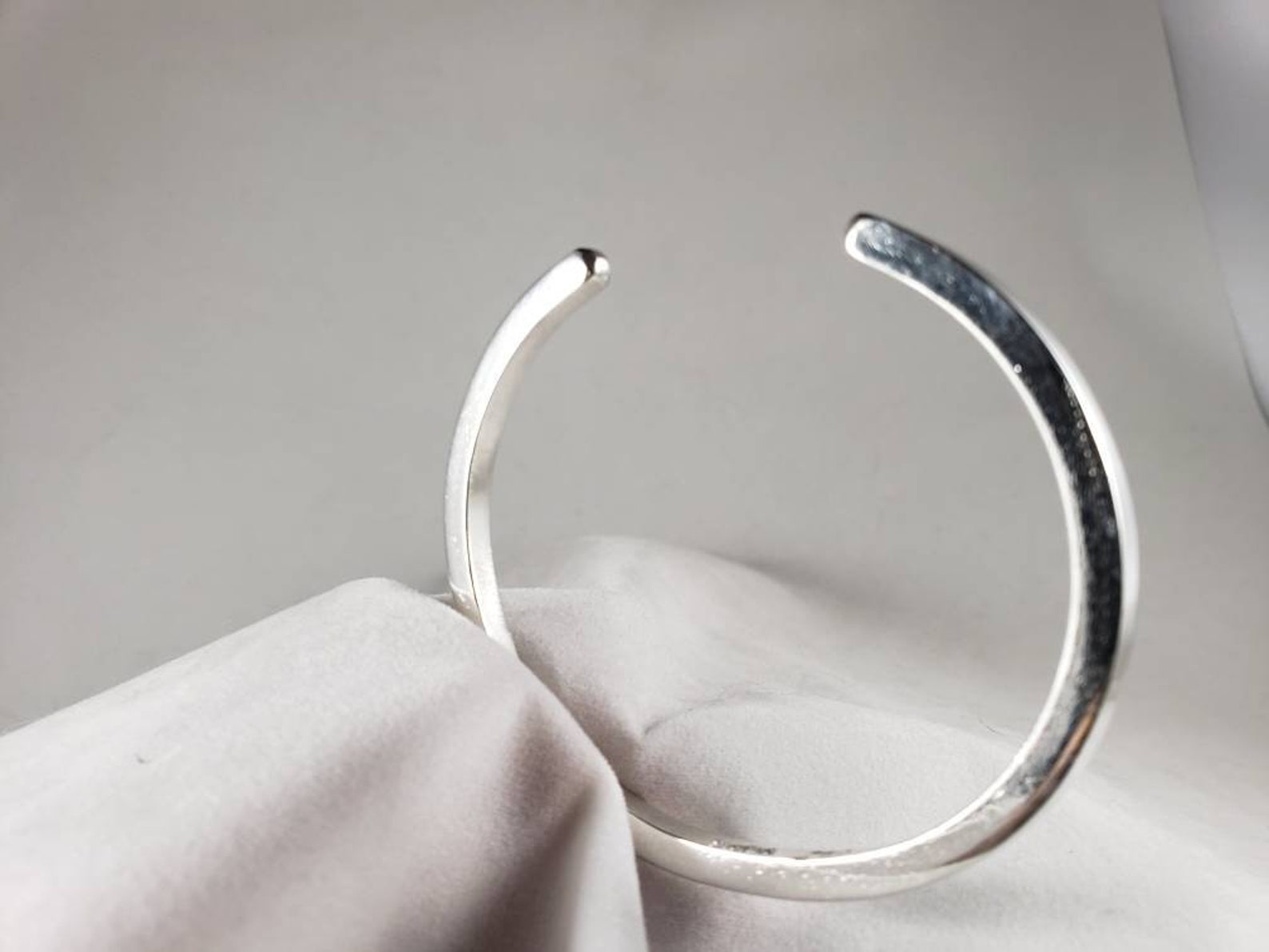 Solid 4mm Silver Cuff, Silver Cuff, Ladies or Men's Silver Cuff. Heavy ...