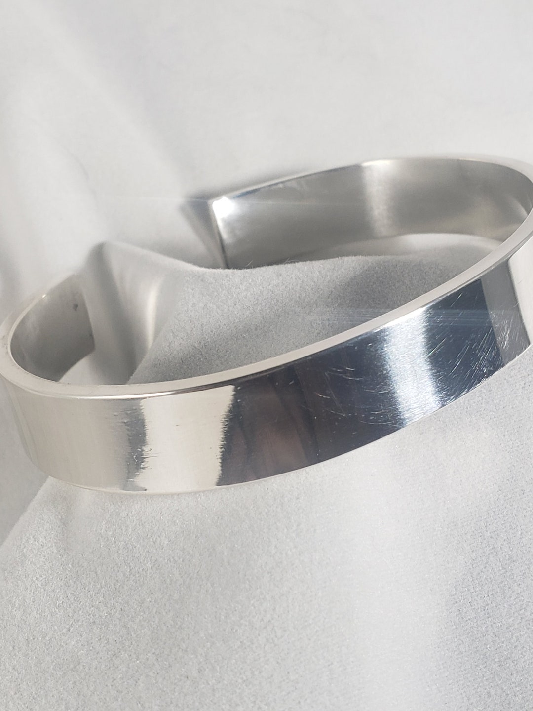 Wide Silver Cuff, Man's or Ladies Wide Silver Cuff, Classic Silver Cuff ...