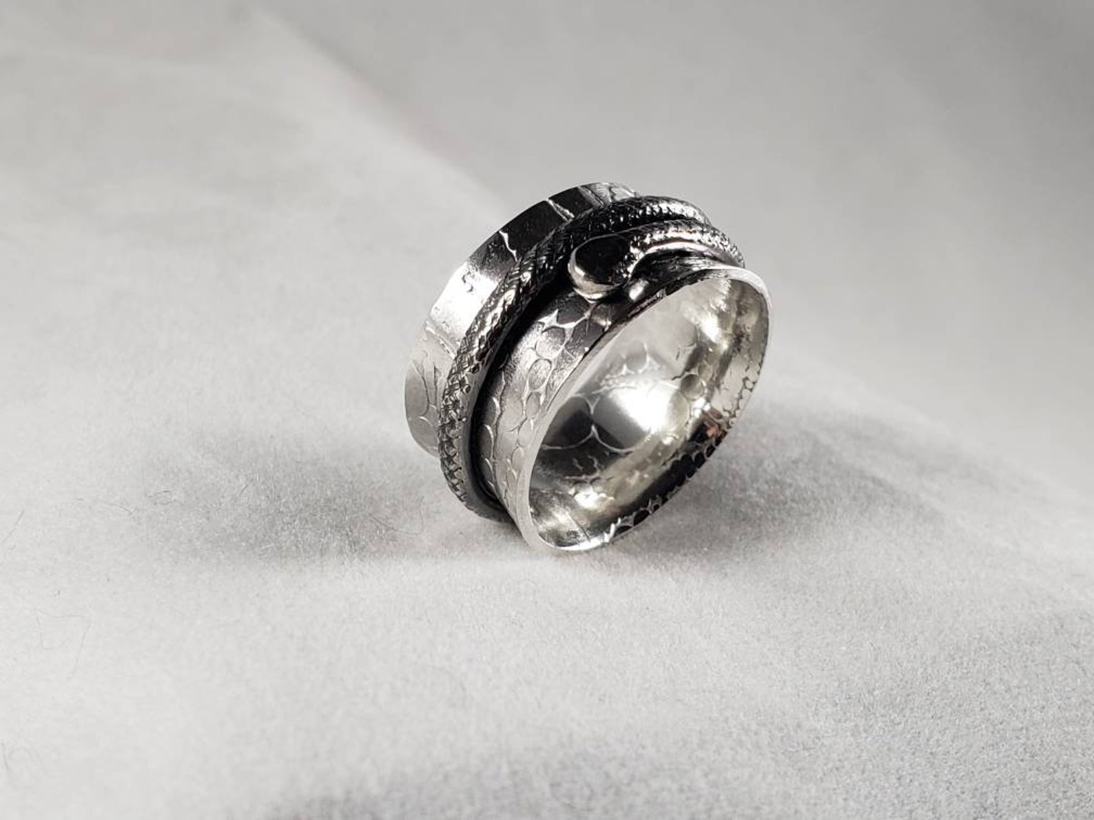Snake spinner ring silver Snake spinner ring. Men's or | Etsy