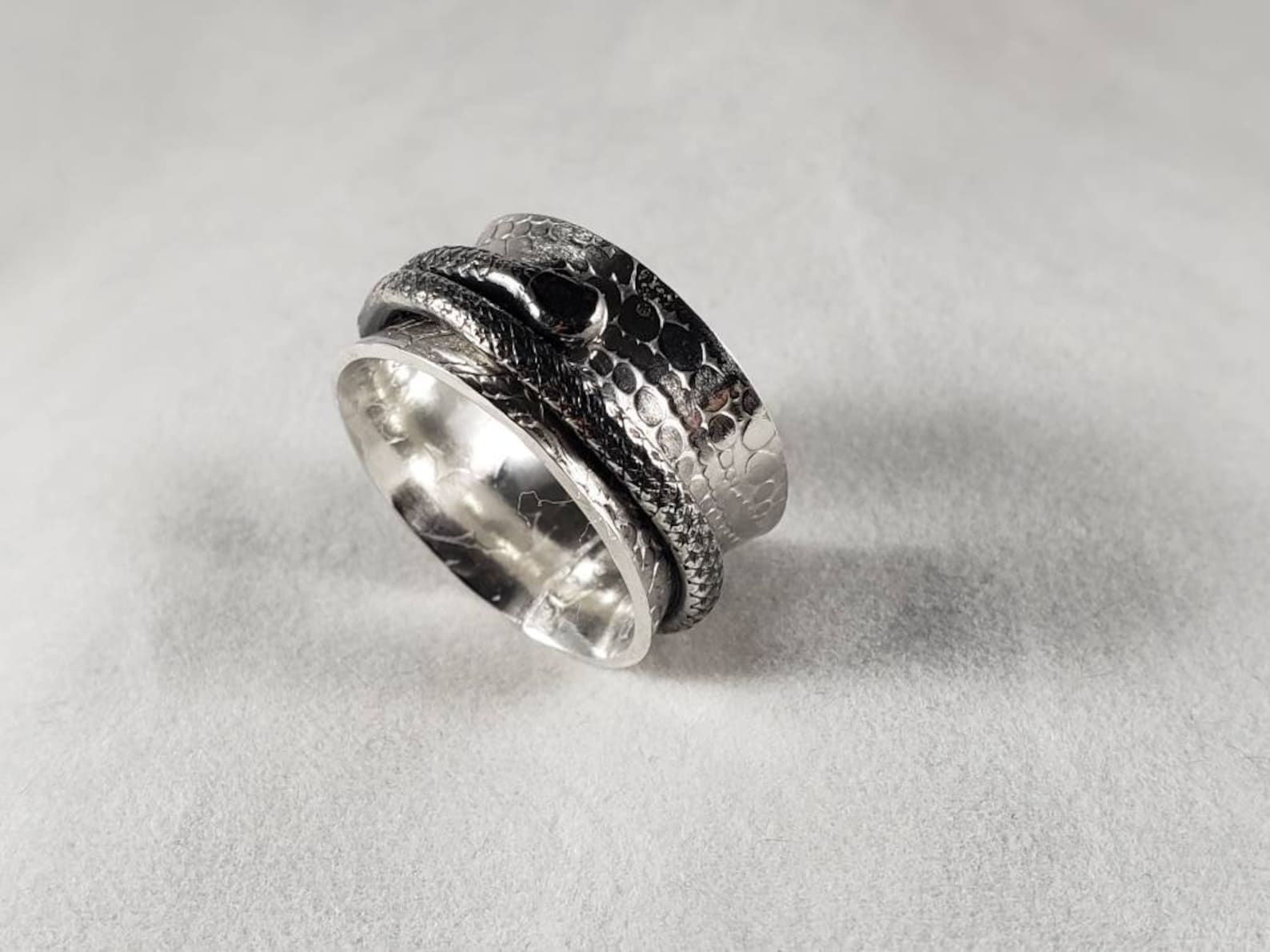 Snake Spinner Ring Silver Snake Spinner Ring. Men's or - Etsy