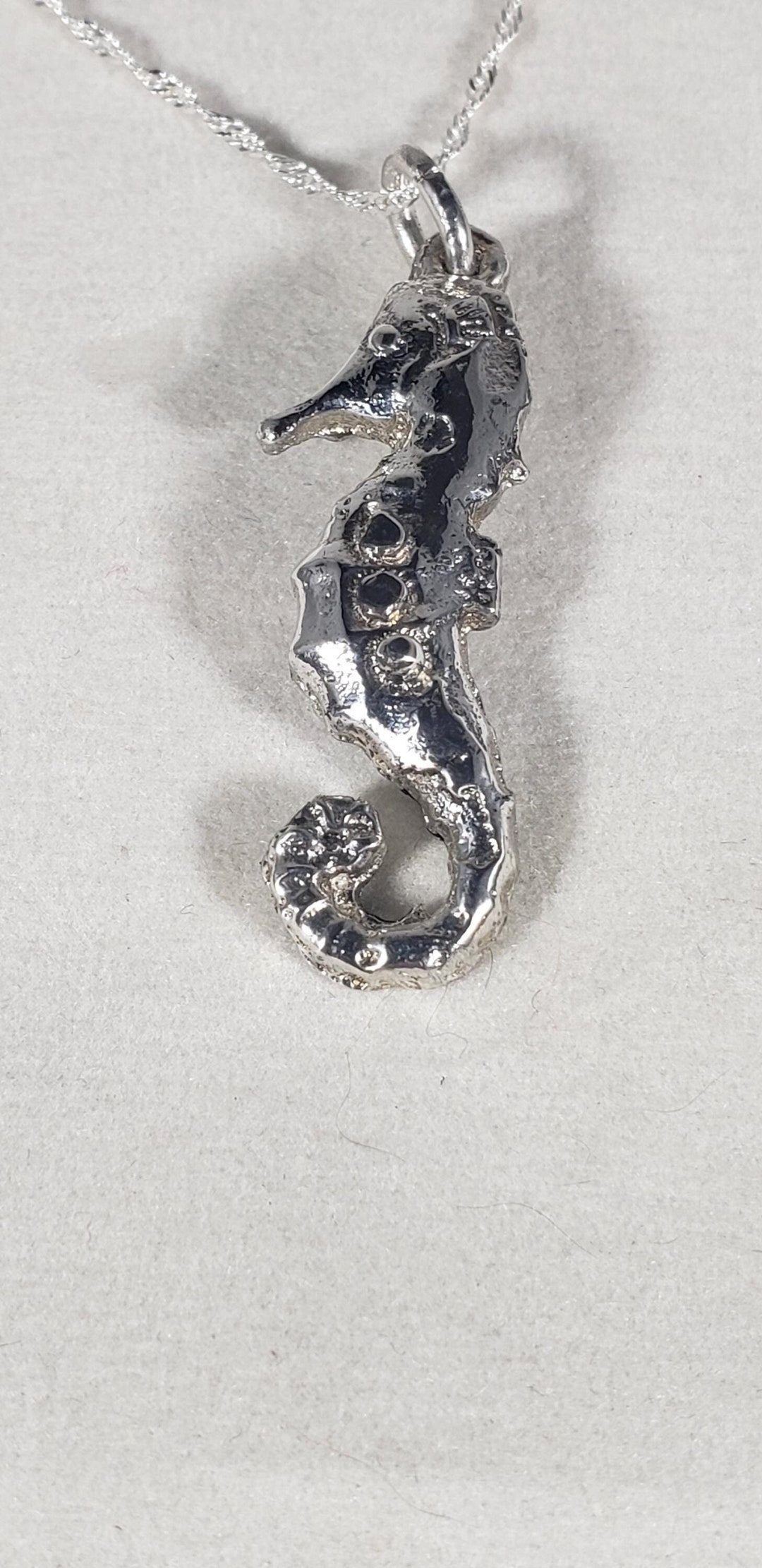 Solid Sterling Silver Seahorse Pendant, Silver Seahorse Necklace, - Etsy