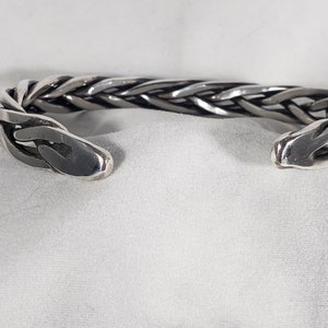 Men's or Ladies Heavy Braided Silver Cuff, Sterling Silver Cuff, Man's ...