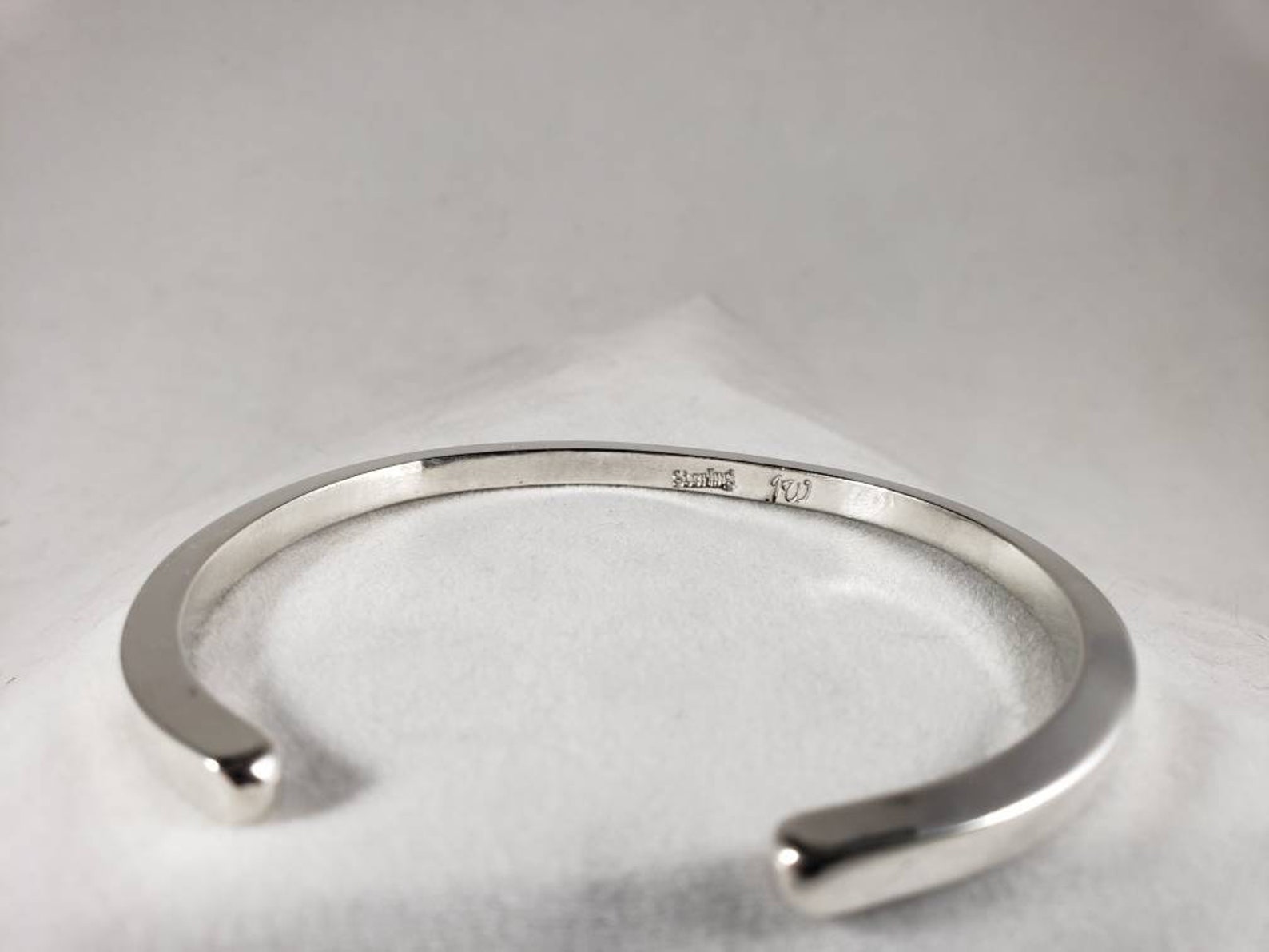 Solid 4mm Silver Cuff, Silver Cuff, Ladies or Men's Silver Cuff. Heavy ...