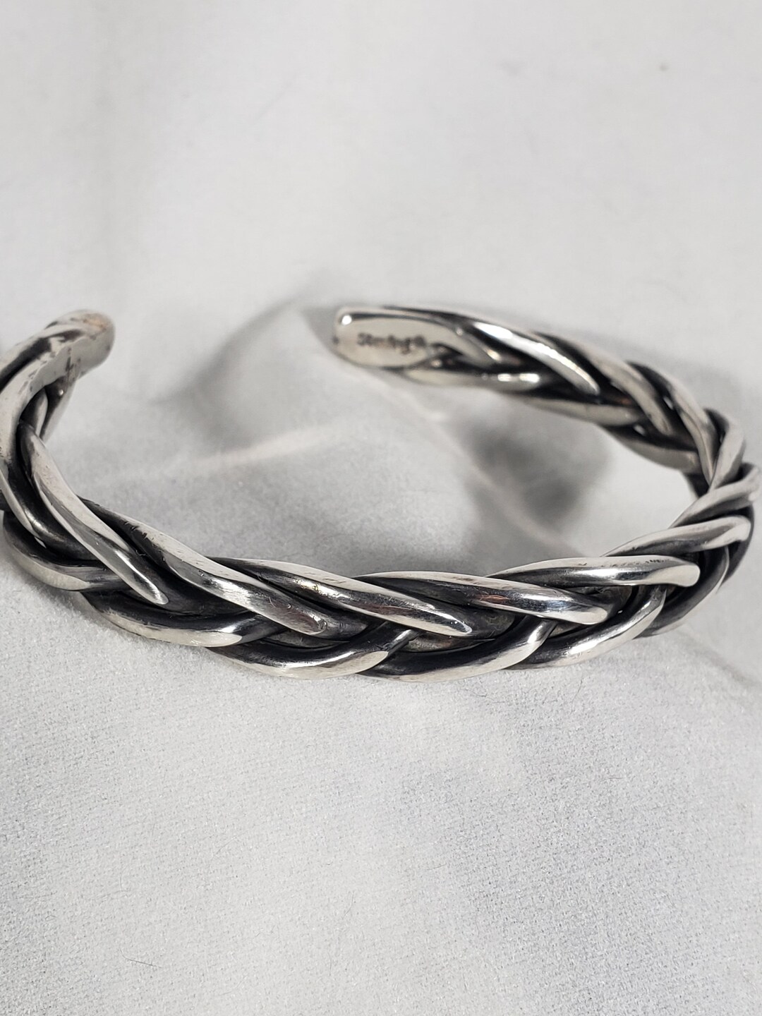 Men's or Ladies Heavy Braided Silver Cuff, Sterling Silver Cuff, Man's ...