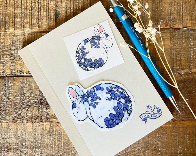 Graphic Blue Rabbit Tattoo Bunny Tattoo Flash Boho Tattoo Animal Tattoo ...