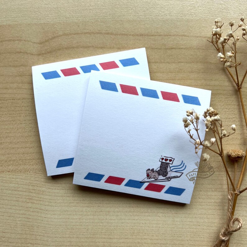 Paper Plane Love Buns Sticky Notes | Post It Notes, Sticky Memo Pad - Etsy