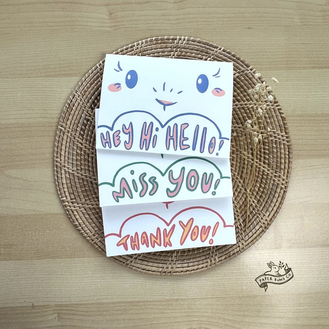 Hey Hi, Miss You, Thank You Cards Blank Card - Etsy