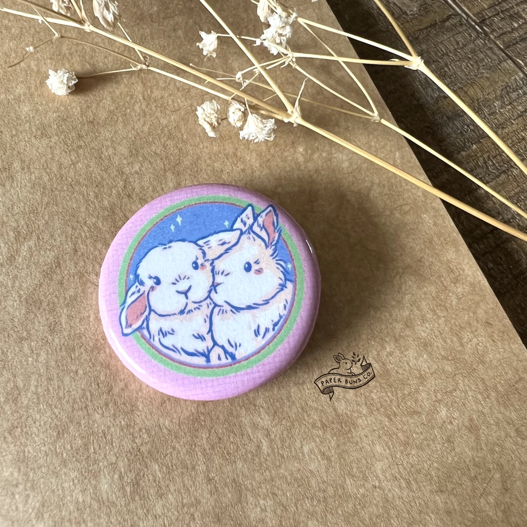Button Buns | Bunny Button, Bunny Badge - Etsy