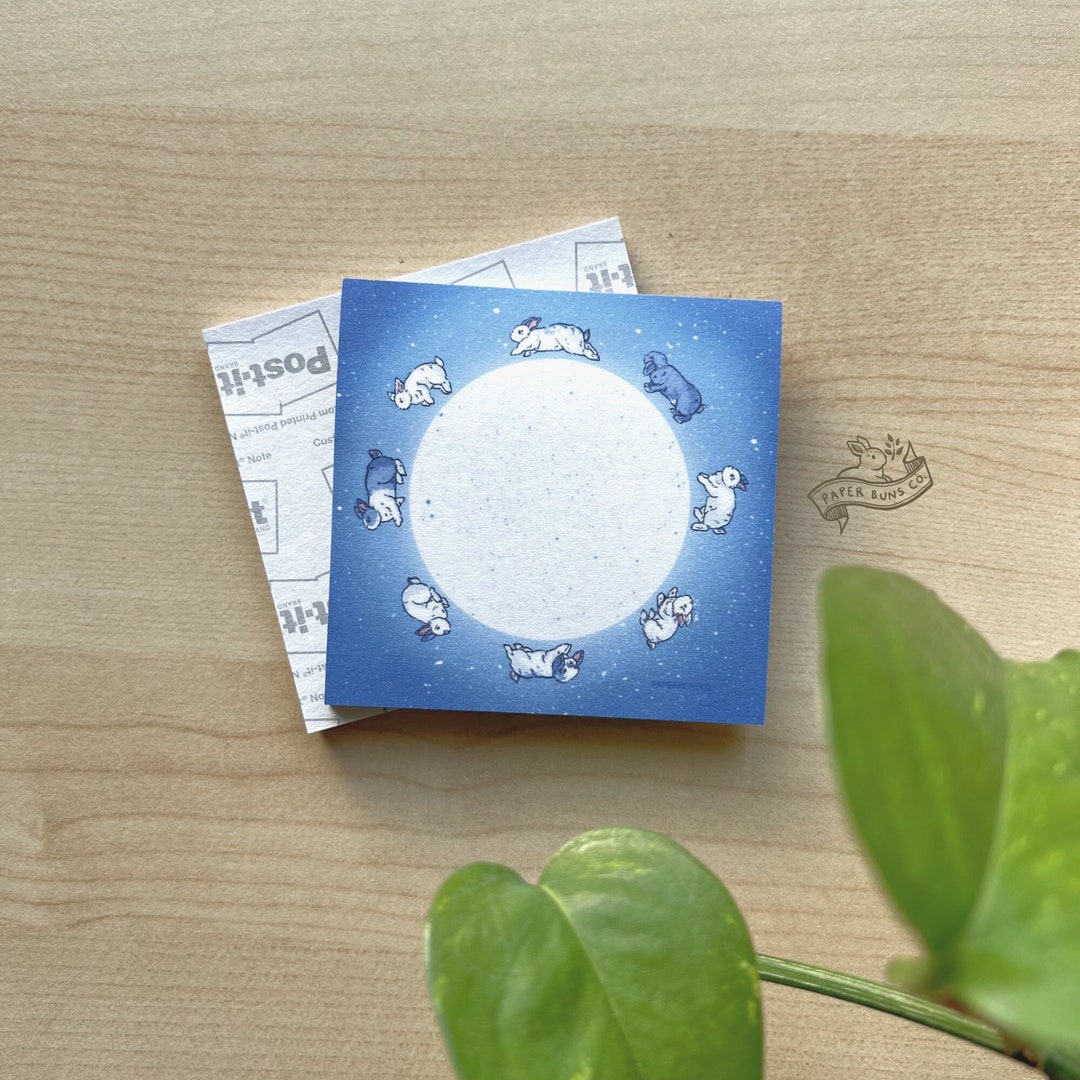 Blue Moon Buns Sticky Notes Post It Notes, Sticky Memo Pad - Etsy