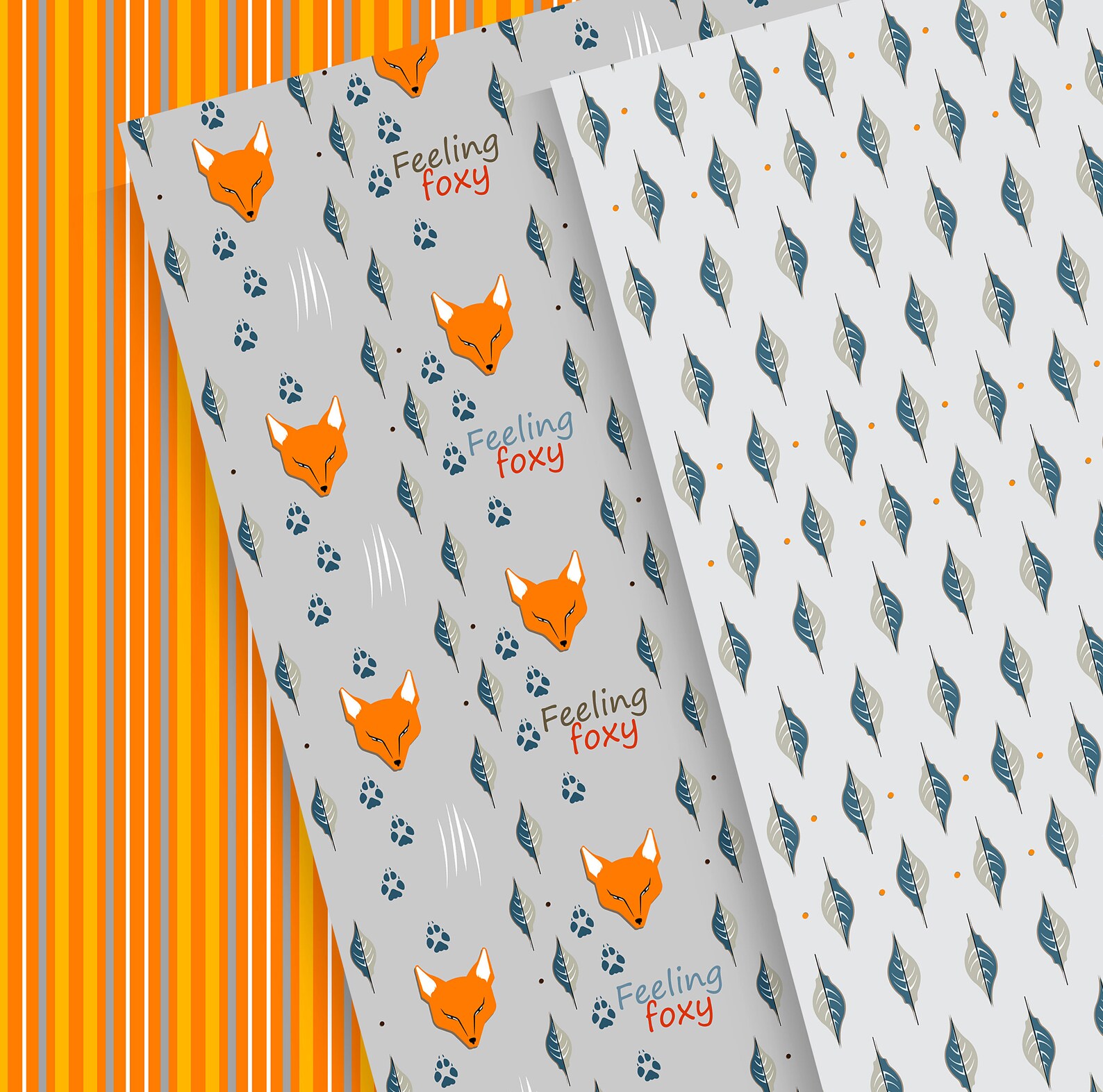 Digital Papers A4 Print Pattern Cut Element Fox | Etsy