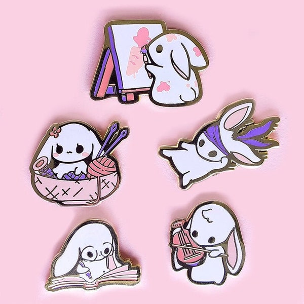 Bunny Enamel Pin - Etsy