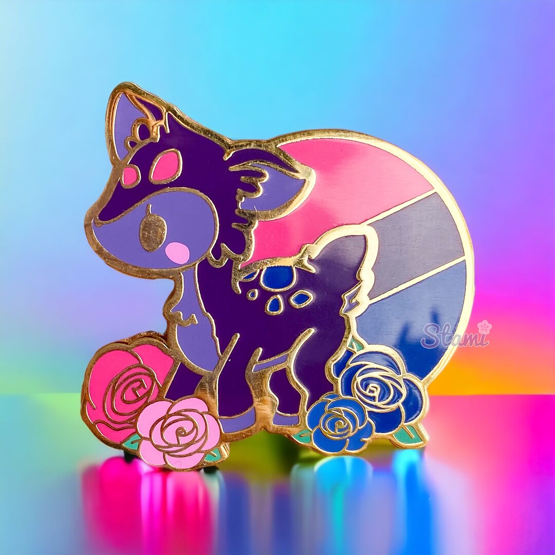 Deer Bisexual LGBTQ+ Pride Identity Flag Cute Flower Enamel Pins ...