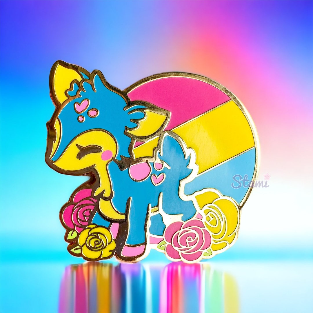 Deer Pansexual Lgbtq Pride Identity Flag Cute Flower Enamel Pins Lapel Pin Badge Kawaii Chibi