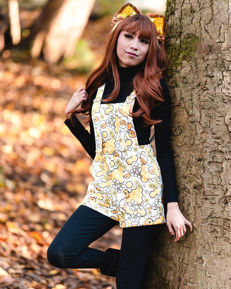 Bee Cute Bumble Bee Honey Comb Print Kawaii Overalls - Etsy