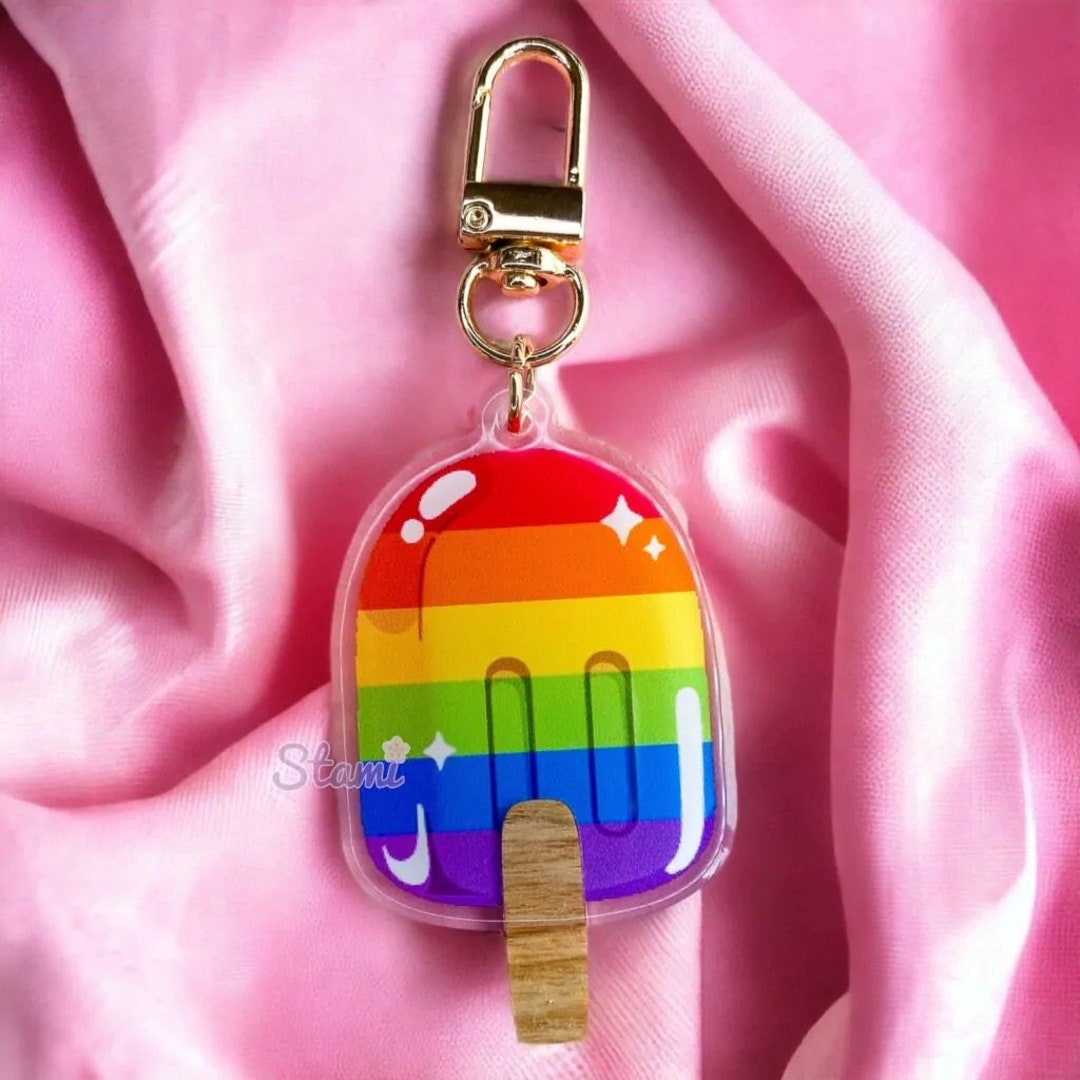 Popsicle LGBTQ+ Pride Identity Flag Cute Flower Acrylic Charm | Mobile ...