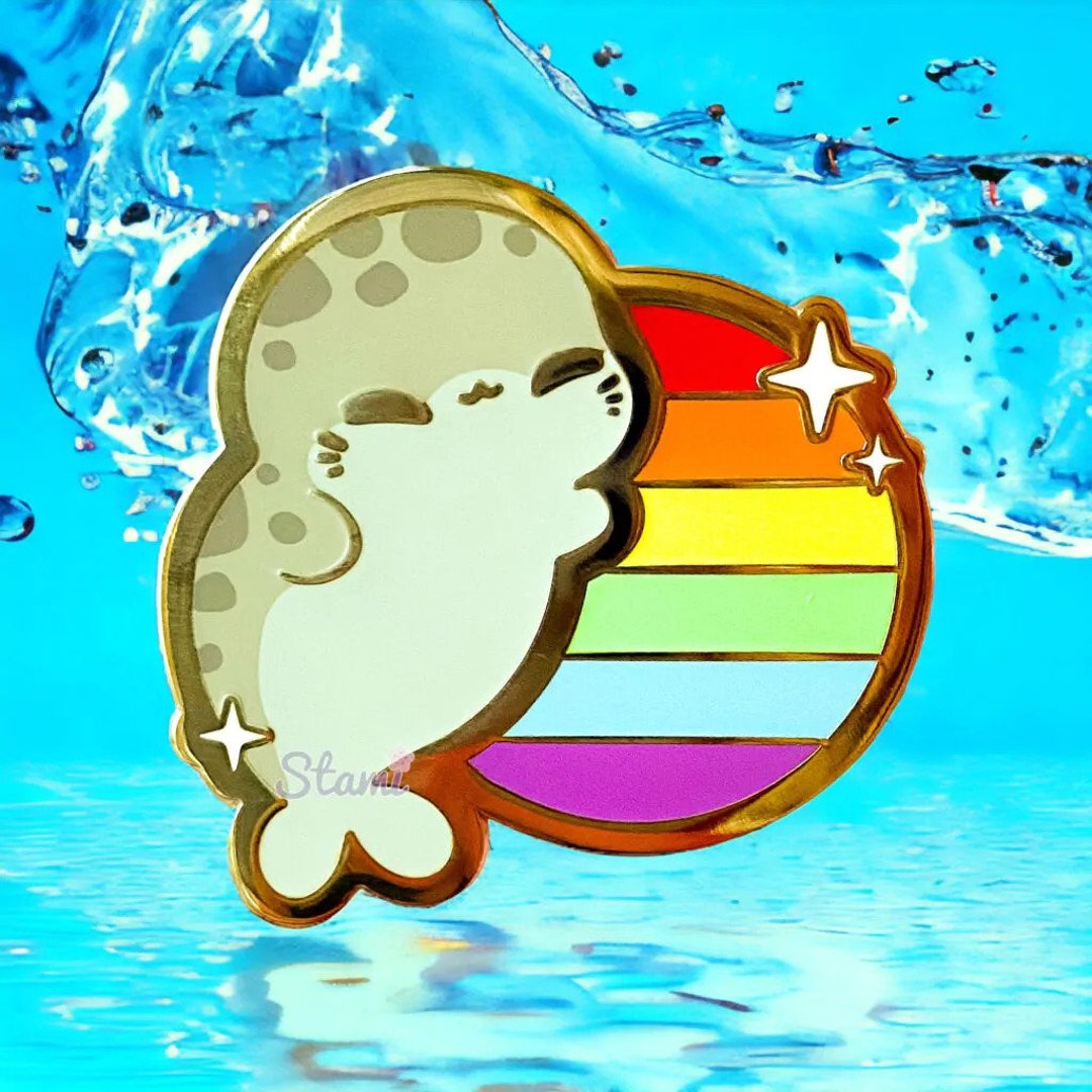 Seal Pride LGBTQ Pride Identity Flag Cute Sea Life Enamel Pins Lapel ...