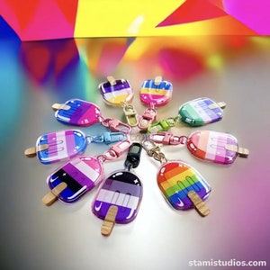 Popsicle Pan Pansexual LGBTQ+ Pride Identity Flag Cute Flower Acrylic ...