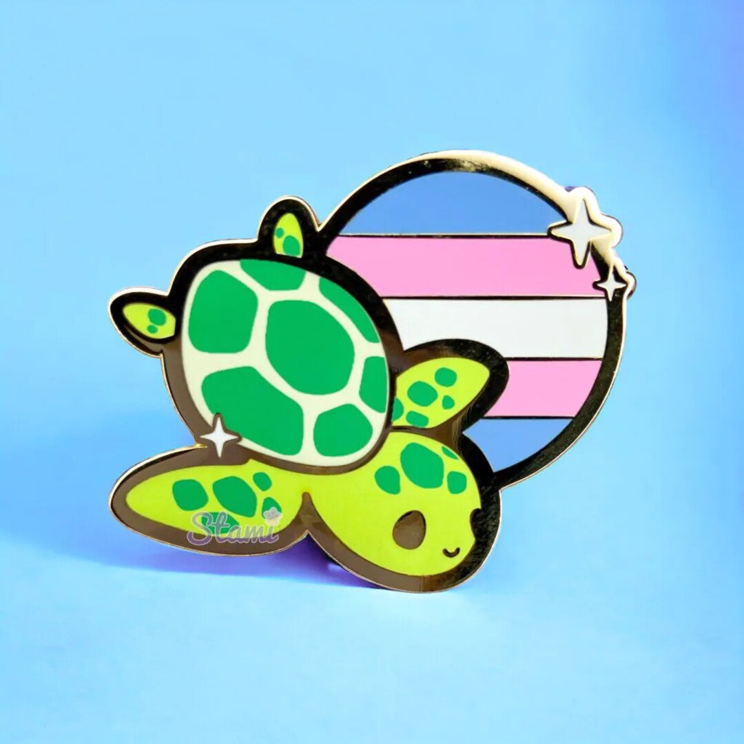Turtle Trans LGBTQ+ Pride Identity Flag Cute Sea Life Enamel Pins ...
