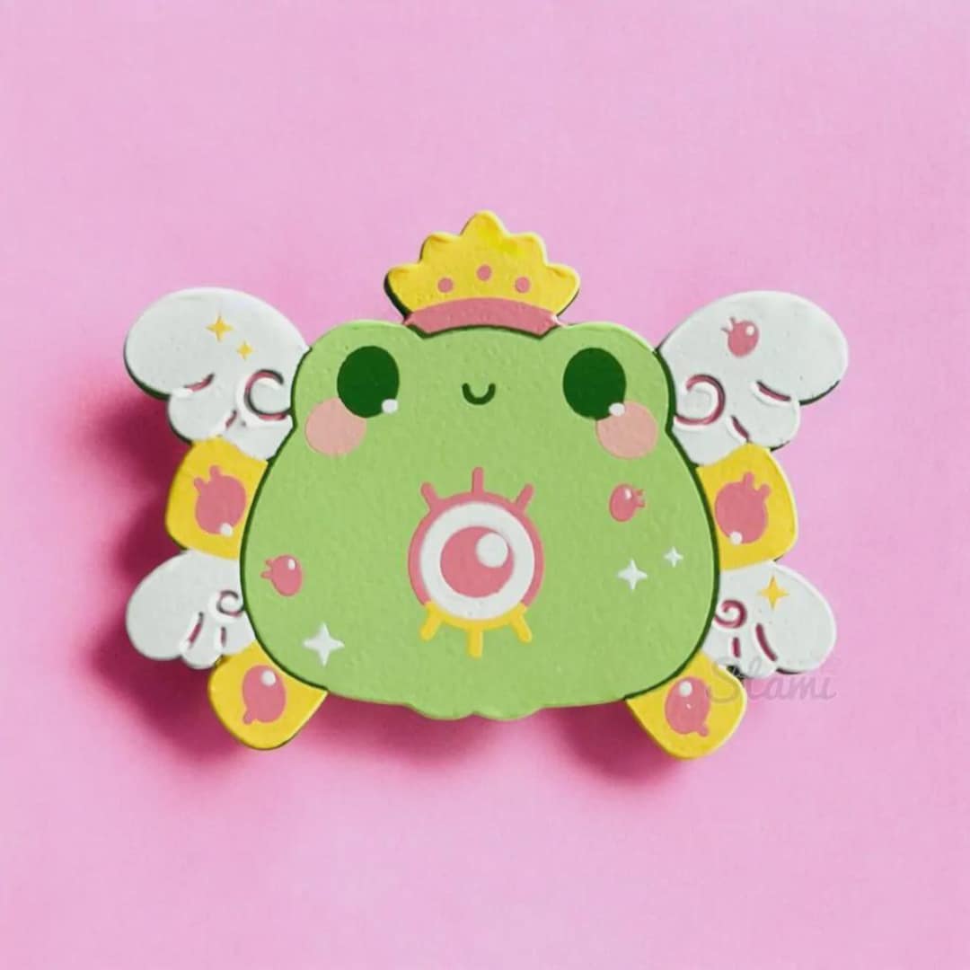 Biblically Accurate Angel Frog Pin | Frogot Character Enamel Pin ...