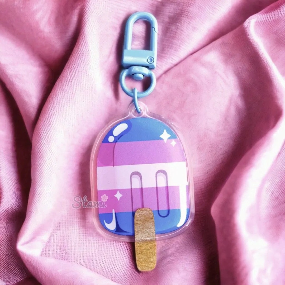 Popsicle Trans LGBTQ+ Pride Identity Flag Cute Flower Acrylic Charm ...