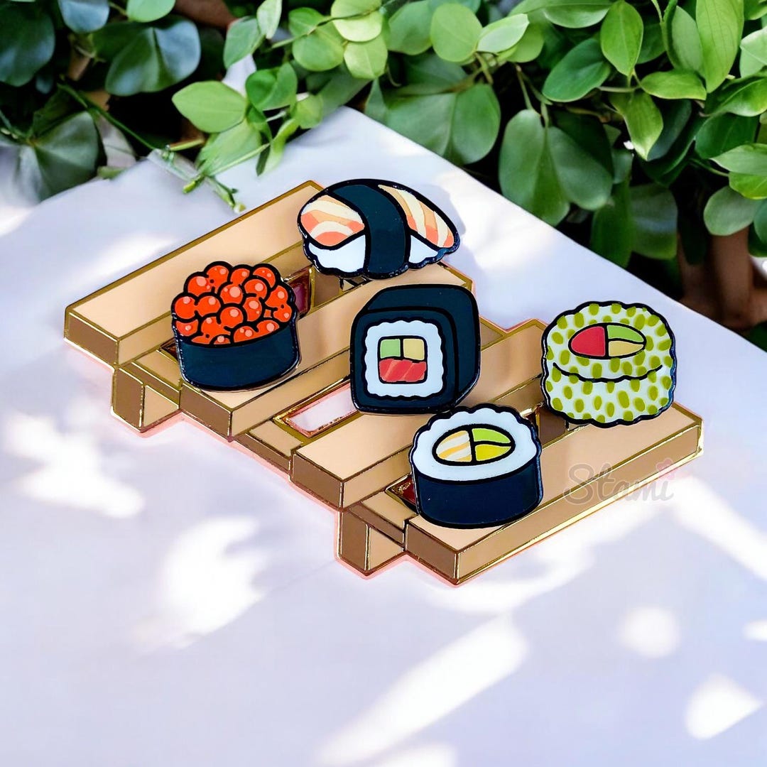 Sushi Enamel Pin Set | Kawaii Japanese Food Lover Pin Badge - Etsy