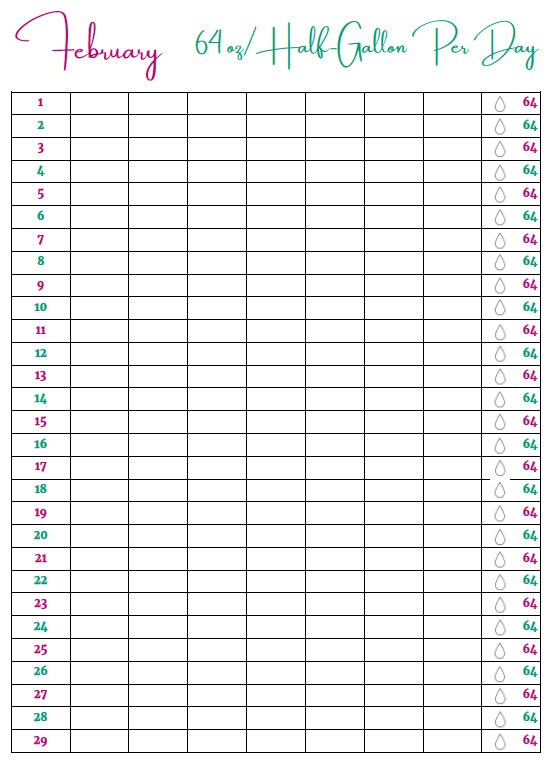 Water Tracker Printable Habit Tracker Daily Monthly Yearly PDF Half ...