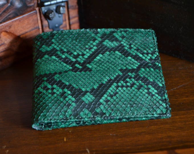 MA Leather Genuine Python Snake Green Matte Back Wallet Firenze Nr. 14 ...