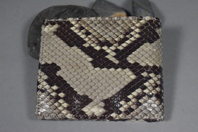 MA Mens Bifold Handmade Wallet With Genuine Python Skin Grey - Etsy