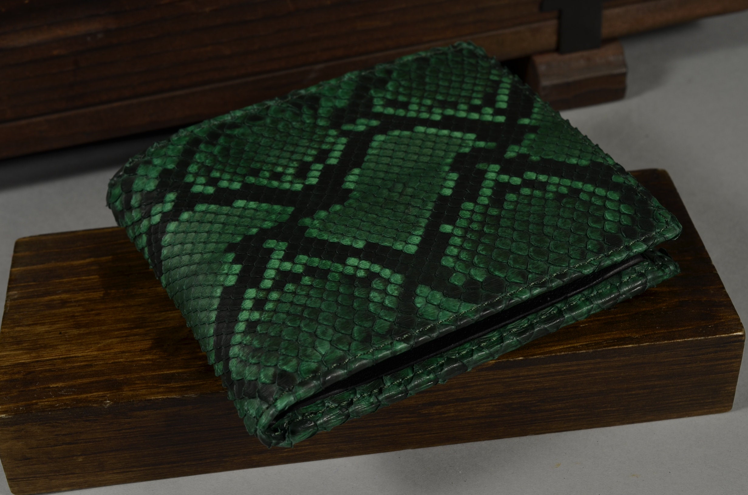 MA Leather Genuine Python Snake Green Matte Back Wallet Roma - Etsy UK