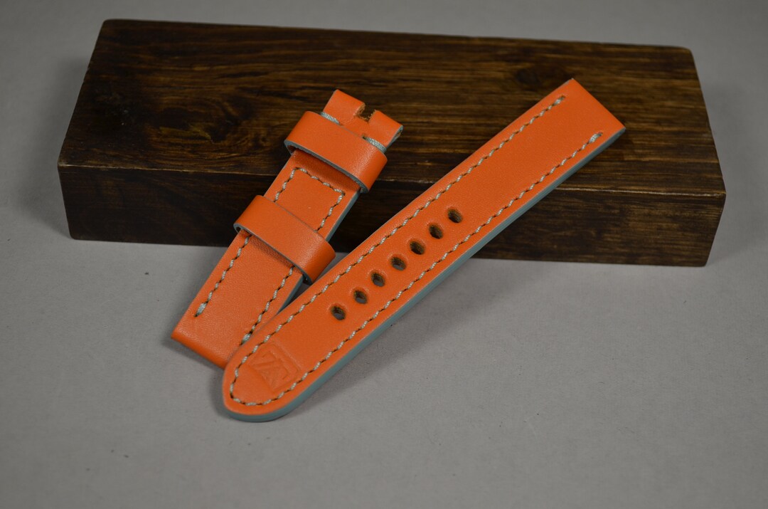 Handmade Gulf Orange Calfskin Leather Watch Strap 20/20-130/80 Mm ...