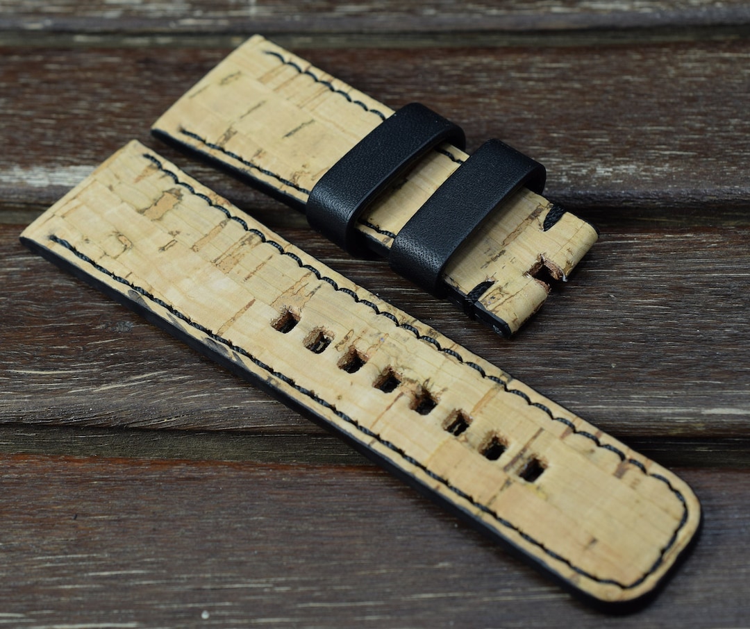 Handmade Cork Watch Strap – Beige & Black, 28/24mm, for Sevenfriday - Etsy