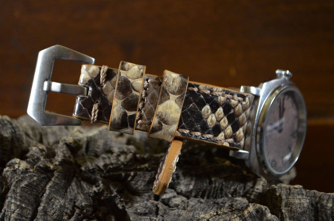 Handmade Beige Genuine Python Snake Skin Watch Strap, 22 24 26 Mm - Etsy