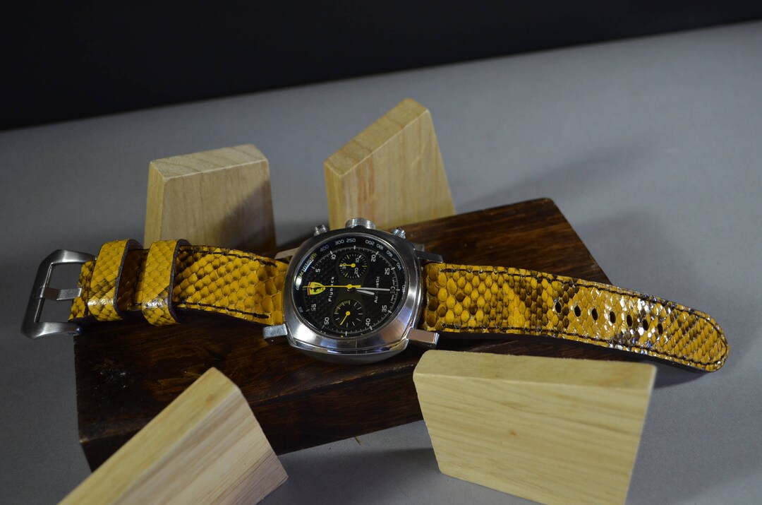 Handmade Yellow Genuine Python Skin Watch Strap 22 24 26 Mm for Panerai ...