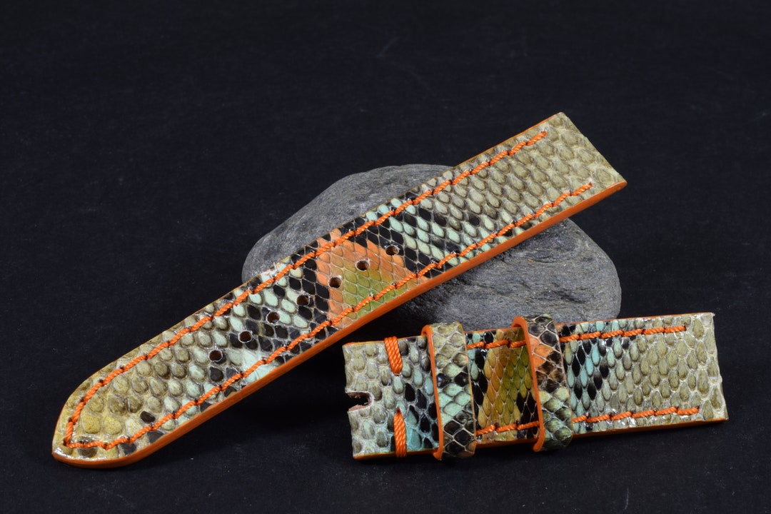 MA watch strap 22-22 130/80 mm Unique Genuine Python skin Fantasia 1 ...