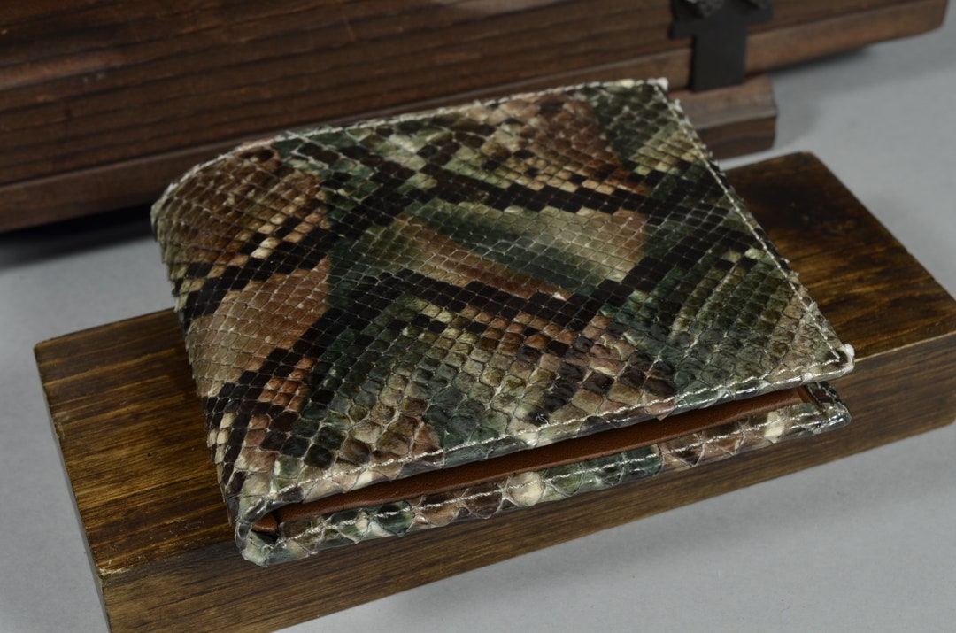 Wallet Bifold With Coin Pocket for Men Handcrafted With Genuine Python ...